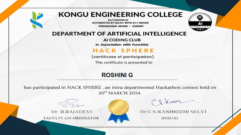 Roshini Gunasekaran on LinkedIn: #ai #kongu #coding Roshini Gunasekaran on LinkedIn: #ai #kongu #coding