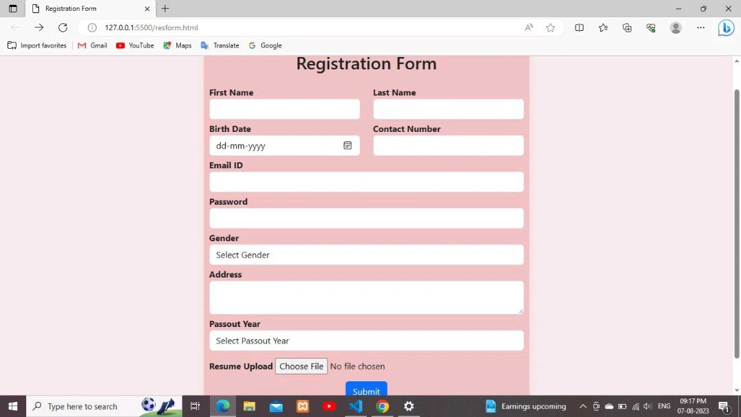 Ajay Bhagwat on LinkedIn: Simple Registration form Using HTML, CSS and ... Ajay Bhagwat on LinkedIn: Simple Registration form Using HTML, CSS and ...