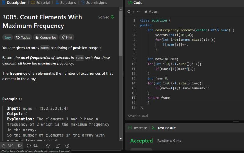 Count Elements With Maximum Frequency (#leetcode) | Sajjad Ansari ... Count Elements With Maximum Frequency (#leetcode) | Sajjad Ansari ...