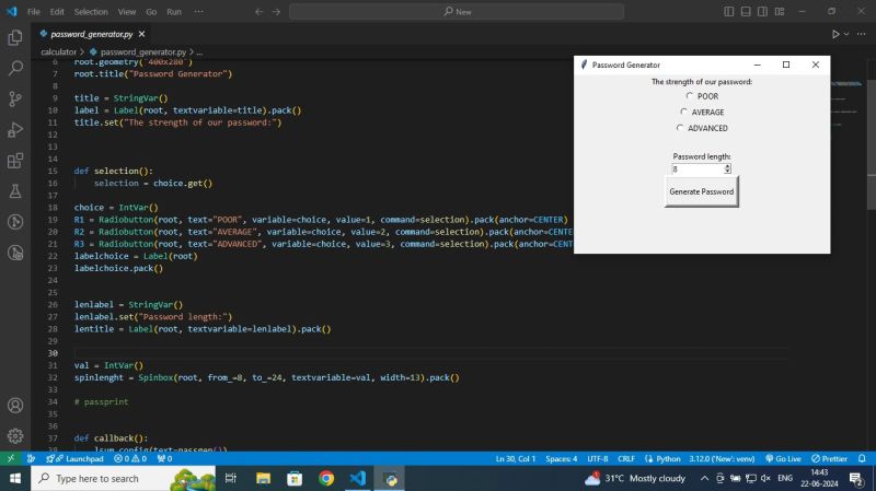 Mohammed Maaz on LinkedIn: #codsoft #python #tkinter #passwordgenerator Mohammed Maaz on LinkedIn: #codsoft #python #tkinter #passwordgenerator