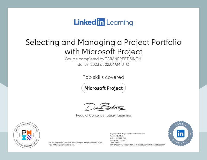 TARANPREET SINGH on LinkedIn: Certificate of Completion TARANPREET SINGH on LinkedIn: Certificate of Completion