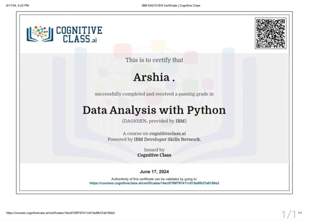 Arshia . on LinkedIn: #dataanalysis #python #ibm #cognitiveclass # ... Arshia . on LinkedIn: #dataanalysis #python #ibm #cognitiveclass # ...
