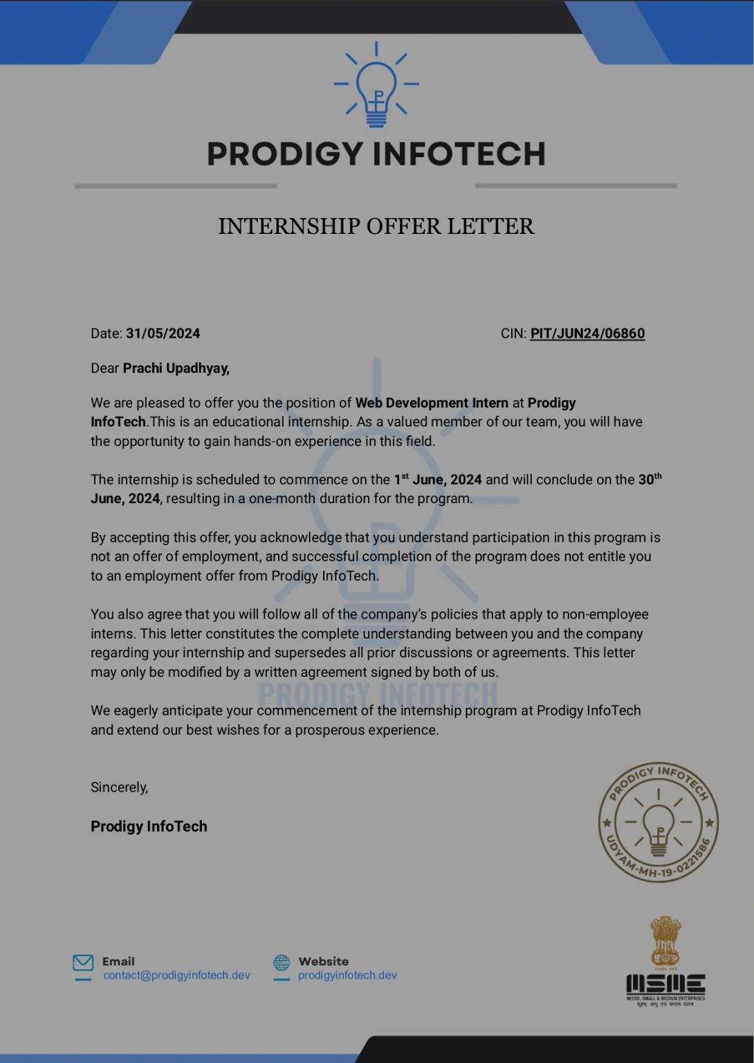 Prachi Upadhyay on LinkedIn: #webdevelopment #internship # ... Prachi Upadhyay on LinkedIn: #webdevelopment #internship # ...