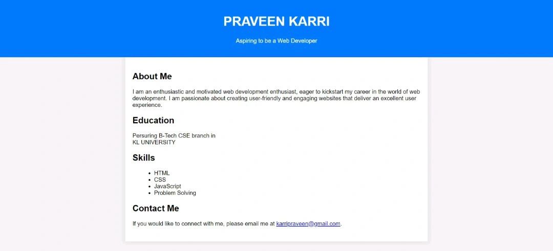 S.S.Sai Praveen Karri on LinkedIn: #bharatintern #html #css #webdevelopment S.S.Sai Praveen Karri on LinkedIn: #bharatintern #html #css #webdevelopment