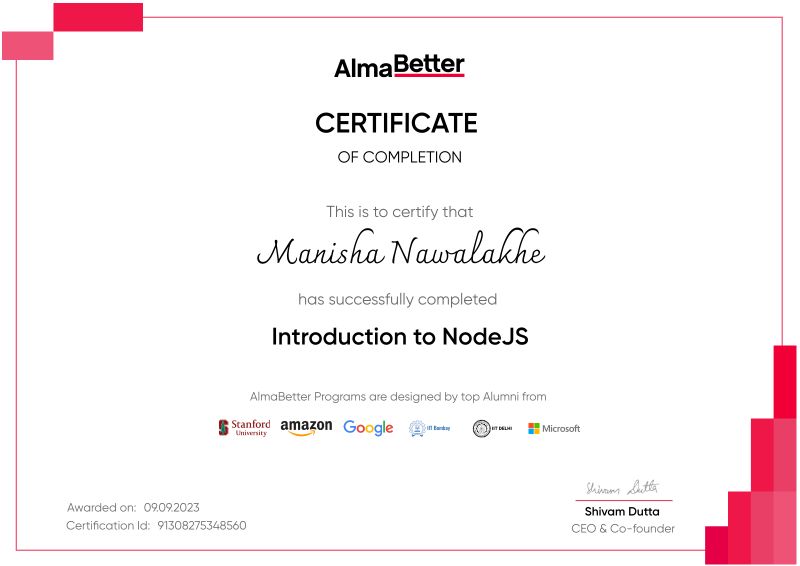 Manisha Nawalakhe on LinkedIn: #almabetter #certification #almabetter # ... Manisha Nawalakhe on LinkedIn: #almabetter #certification #almabetter # ...