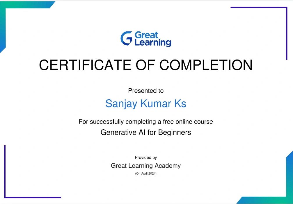 Sanjay Sekar on LinkedIn: Hi all I have successfully completed ... Sanjay Sekar on LinkedIn: Hi all I have successfully completed ...
