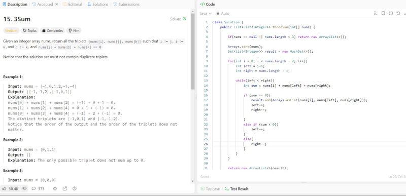 Vasa Mani Shankar on LinkedIn: Just solved the renowned 3Sum problem on ... Vasa Mani Shankar on LinkedIn: Just solved the renowned 3Sum problem on ...