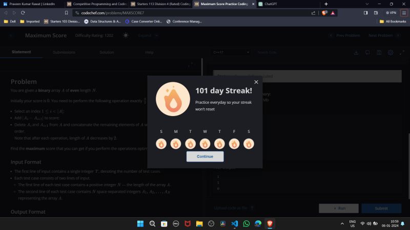 Praveen Kumar Rawat on LinkedIn: #codechef #100daysofcode # ... Praveen Kumar Rawat on LinkedIn: #codechef #100daysofcode # ...