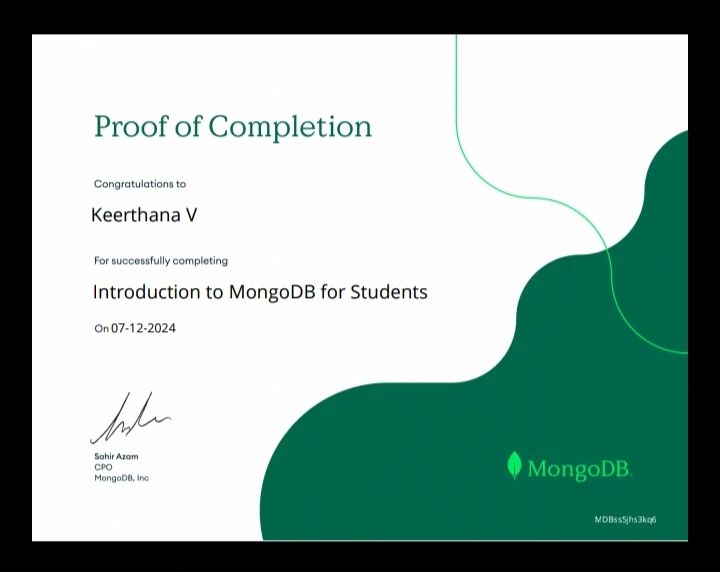 Keerthana V on LinkedIn: #mongodb #nosql #databasedevelopment Keerthana V on LinkedIn: #mongodb #nosql #databasedevelopment