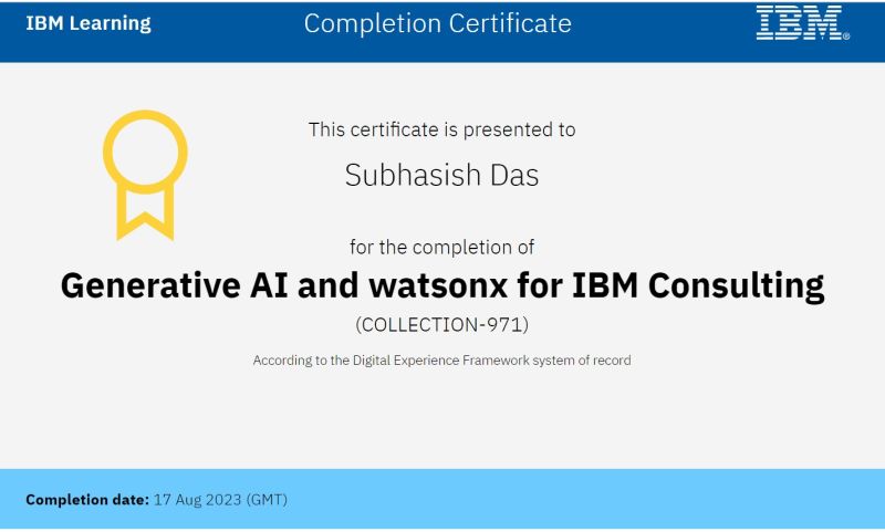 Subhasish Das on LinkedIn: #watsonx #ibm #watsonx Subhasish Das on LinkedIn: #watsonx #ibm #watsonx