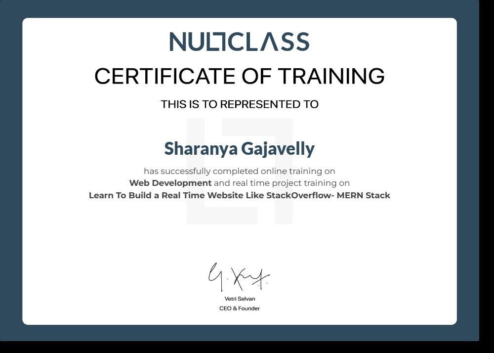 Sharanya Gajavelly on LinkedIn: #webdev #mern #nullclass Sharanya Gajavelly on LinkedIn: #webdev #mern #nullclass