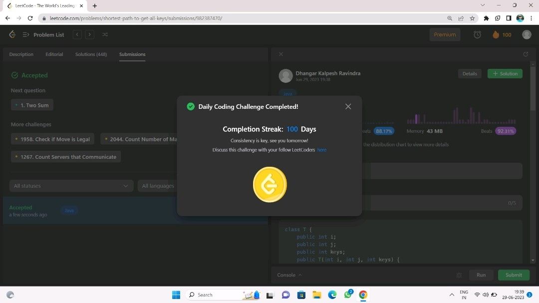 Kalpesh Dhangar on LinkedIn: #leetcode #leetcode #streak #consistency # ... Kalpesh Dhangar on LinkedIn: #leetcode #leetcode #streak #consistency # ...