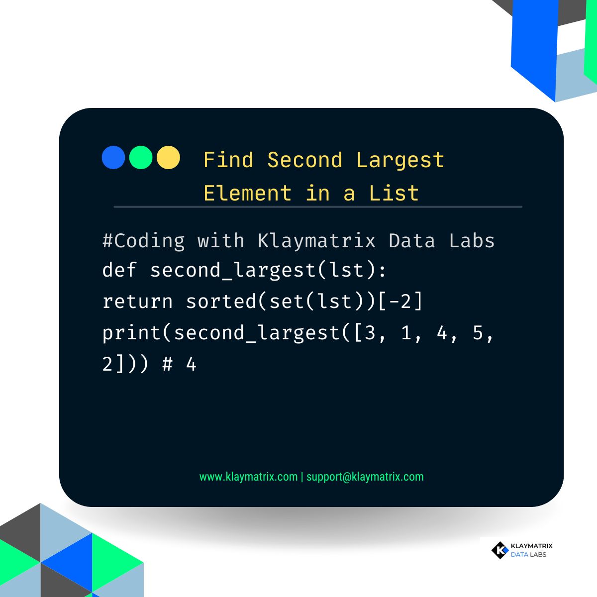 Klaymatrix Data Labs on LinkedIn: #python #pythonprogramming # ... Klaymatrix Data Labs on LinkedIn: #python #pythonprogramming # ...
