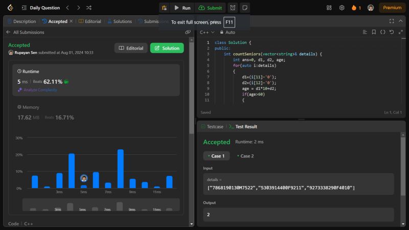 Rupayan Sen on LinkedIn: #leetcode #leetcodechallenge #dailychallenge Rupayan Sen on LinkedIn: #leetcode #leetcodechallenge #dailychallenge