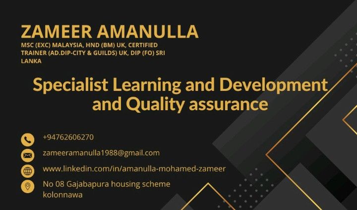 Amanulla Mohamed Zameer posted on LinkedIn Amanulla Mohamed Zameer posted on LinkedIn