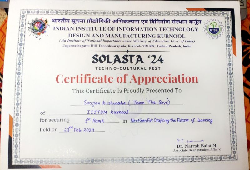 Srajan Kushwaha on LinkedIn: #solasta24 #hackathonwinners #techjourney Srajan Kushwaha on LinkedIn: #solasta24 #hackathonwinners #techjourney