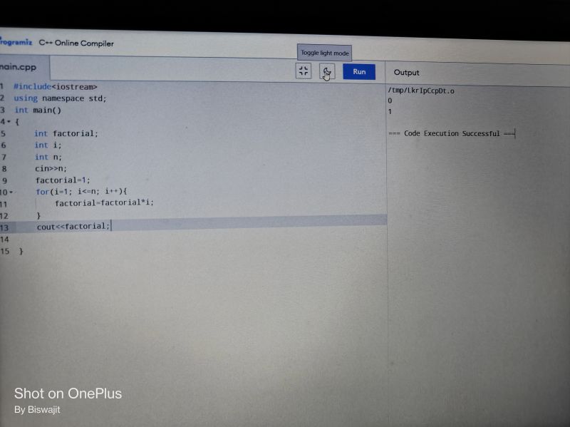 Biswajit Dash on LinkedIn: Program to find factorial of a number using C++ Biswajit Dash on LinkedIn: Program to find factorial of a number using C++