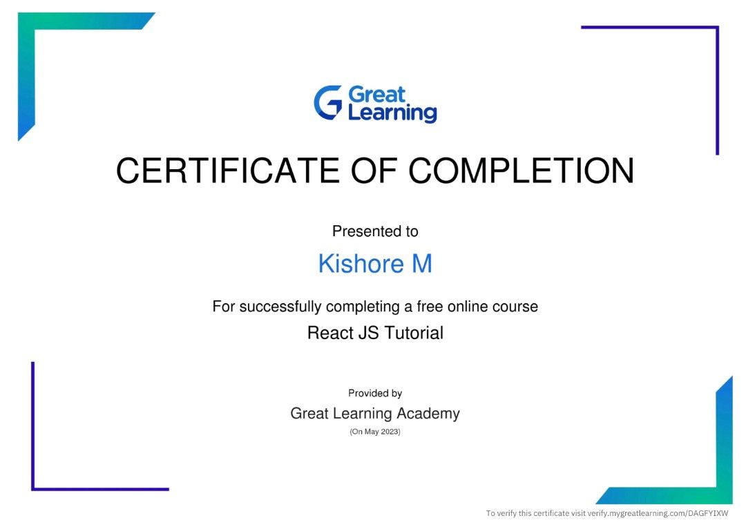 Kishore M on LinkedIn: #learning #reactjs #reactjsdeveloper # ... Kishore M on LinkedIn: #learning #reactjs #reactjsdeveloper # ...