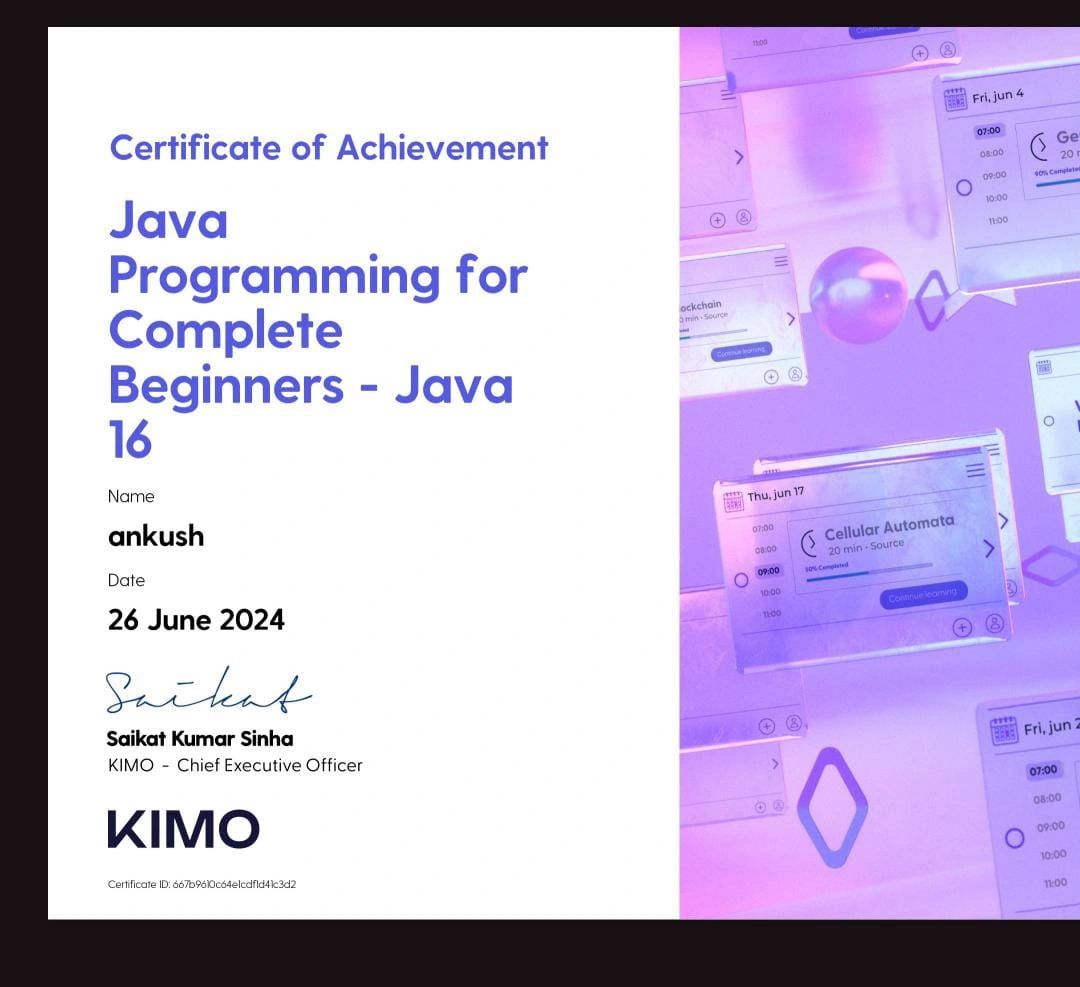 Ankush Rathod on LinkedIn: #java #programming #certification # ... Ankush Rathod on LinkedIn: #java #programming #certification # ...