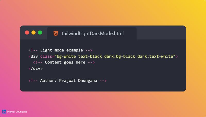 How Tailwind CSS supports light/dark mode | Prajwal Dhungana posted on ... How Tailwind CSS supports light/dark mode | Prajwal Dhungana posted on ...