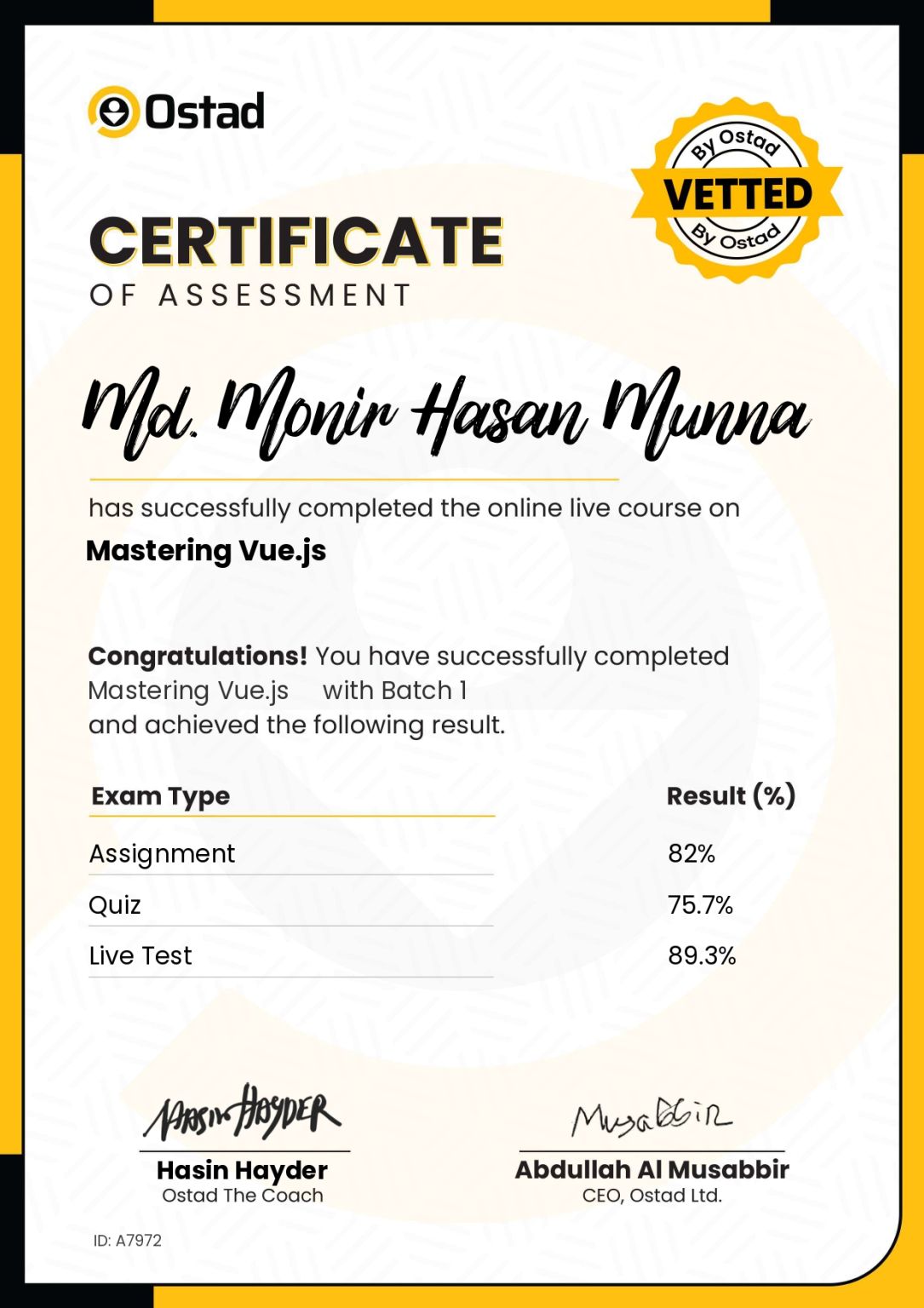 Md Munna on LinkedIn: I completed my Vue Js course under the honorable ... Md Munna on LinkedIn: I completed my Vue Js course under the honorable ...