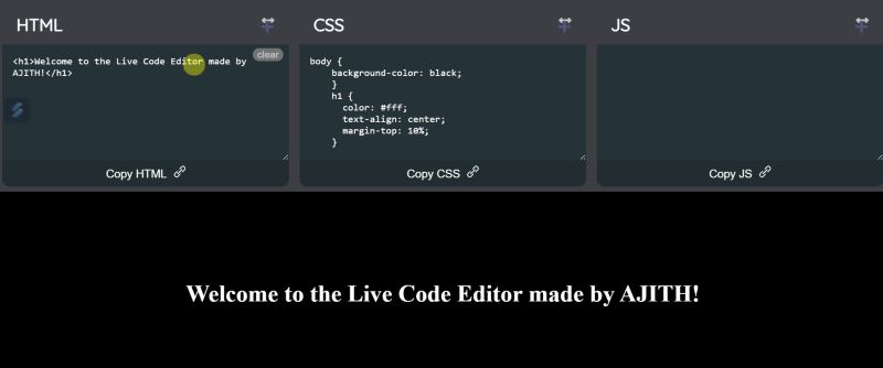 Ajith Kulal on LinkedIn: #livecodeeditor #html5 #frontend #javascript #scss Ajith Kulal on LinkedIn: #livecodeeditor #html5 #frontend #javascript #scss