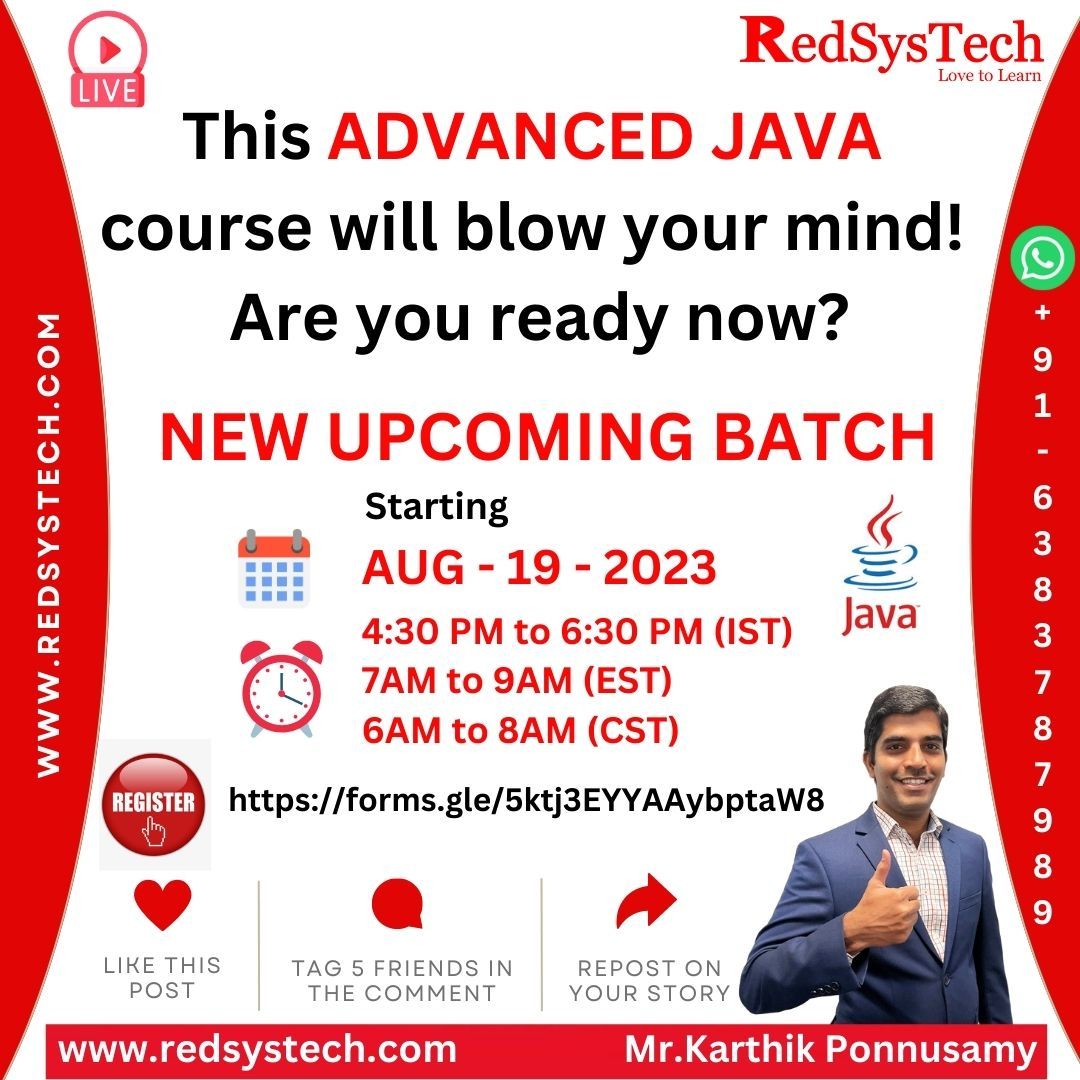 RedSysTech on LinkedIn: #redsystech #job #java #advancedjavacourse # ... RedSysTech on LinkedIn: #redsystech #job #java #advancedjavacourse # ...
