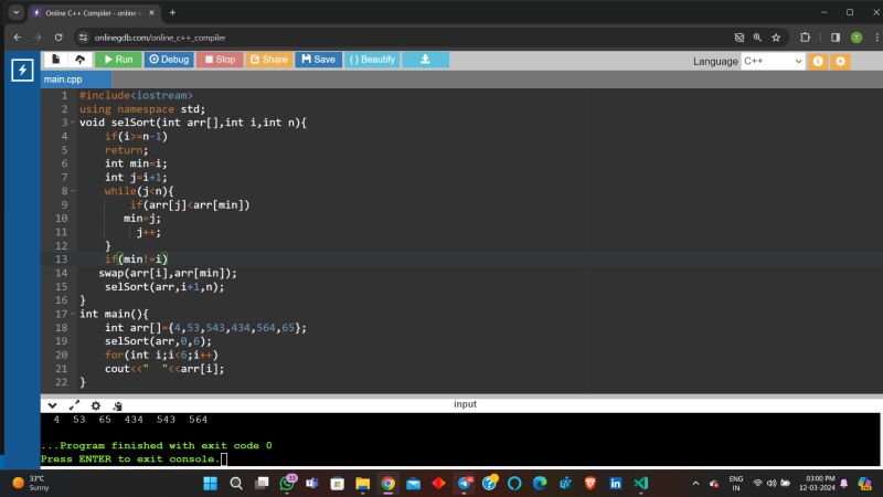 How to perform selection sort by using #Recursion | TEJA BODDU posted ... How to perform selection sort by using #Recursion | TEJA BODDU posted ...