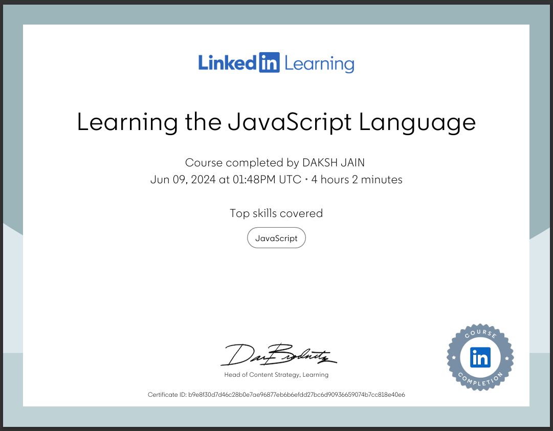 Daksh Jain on LinkedIn: #javascript #webdevelopment #continuouslearning ... Daksh Jain on LinkedIn: #javascript #webdevelopment #continuouslearning ...