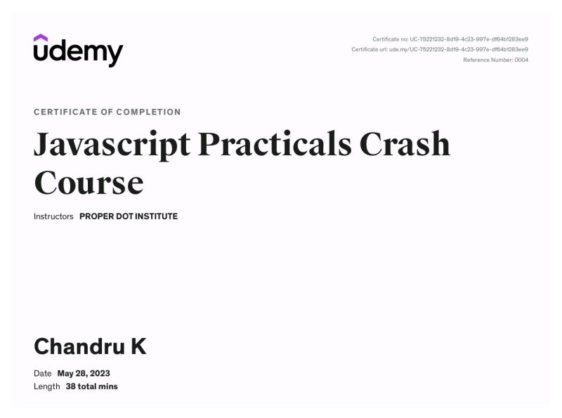 Chandru .k on LinkedIn: #udemy #javascript Chandru .k on LinkedIn: #udemy #javascript