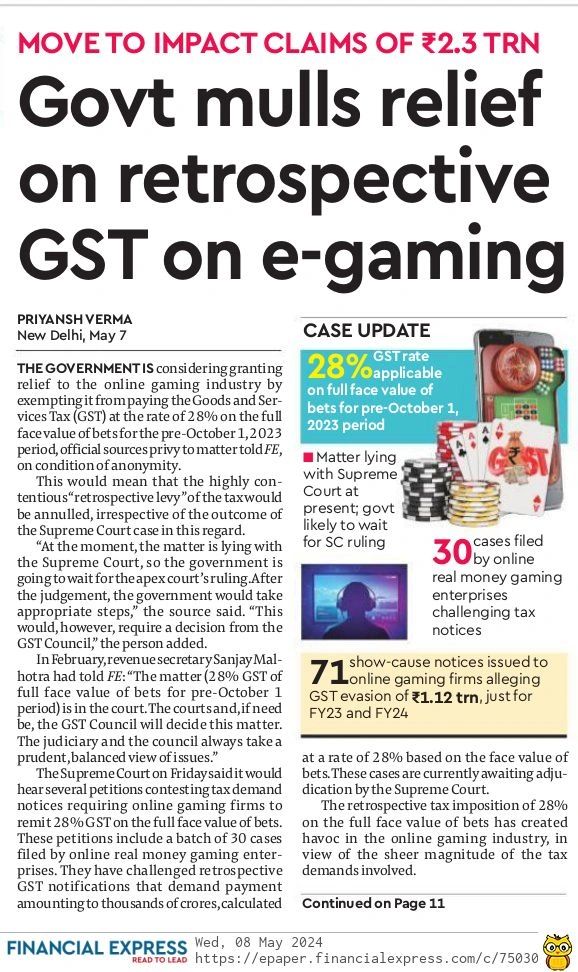 Priyansh Verma on LinkedIn: #gst #onlinegaming #exclusive #news #india ... Priyansh Verma on LinkedIn: #gst #onlinegaming #exclusive #news #india ...