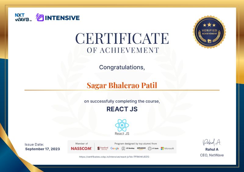 Sagar Patil on LinkedIn: I’m happy to share that I’ve obtained a new ... Sagar Patil on LinkedIn: I’m happy to share that I’ve obtained a new ...