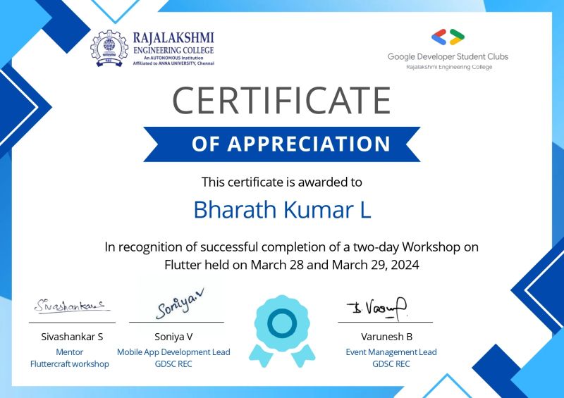 Bharath Kumar L on LinkedIn: #flutter #techworkshop #gdsc #appdevelopment Bharath Kumar L on LinkedIn: #flutter #techworkshop #gdsc #appdevelopment