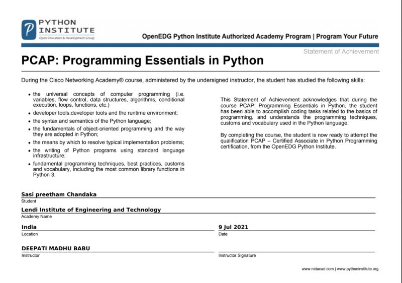 SASI PREETHAM CHANDAKA on LinkedIn: #python SASI PREETHAM CHANDAKA on LinkedIn: #python