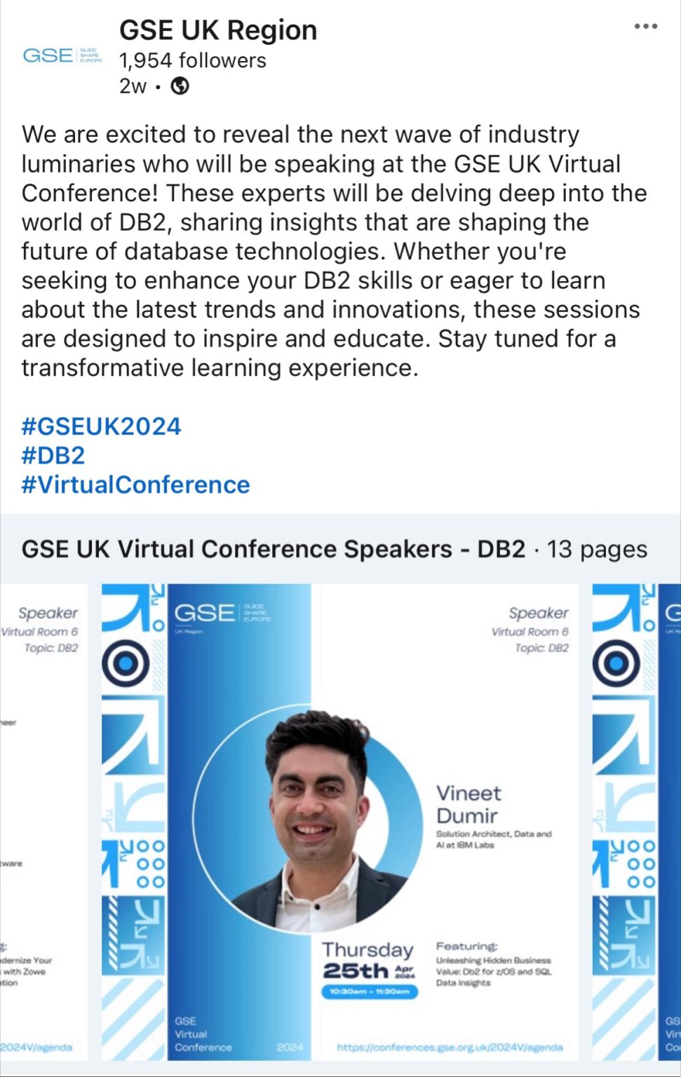 Vineet Dumir on LinkedIn: #ibm #gseuk2024 #db2 #aionz Vineet Dumir on LinkedIn: #ibm #gseuk2024 #db2 #aionz