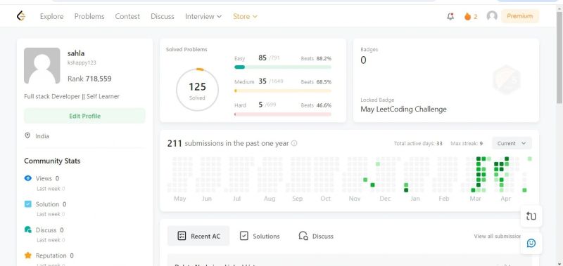 Sahla KS on LinkedIn: #leetcode #codingmilestone #persistencepaysoff Sahla KS on LinkedIn: #leetcode #codingmilestone #persistencepaysoff