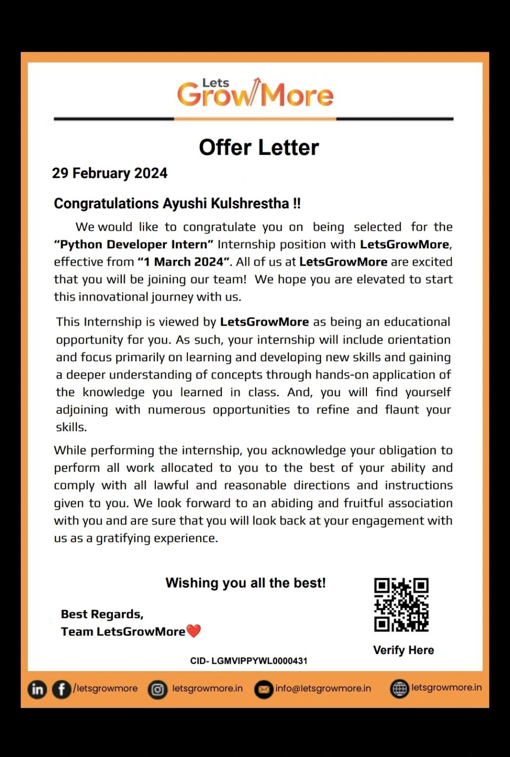 Ayushi Kulshrestha on LinkedIn: #python #internship #pythondevelopment ... Ayushi Kulshrestha on LinkedIn: #python #internship #pythondevelopment ...