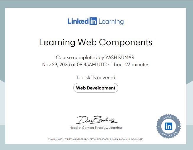 YASH KUMAR on LinkedIn: #linkedin #learning #webdevelopment YASH KUMAR on LinkedIn: #linkedin #learning #webdevelopment
