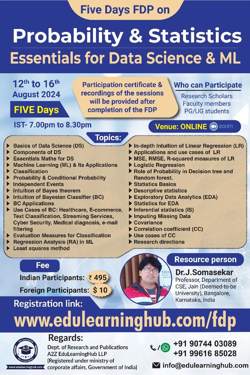 A2Z EduLearningHub on LinkedIn: 🔥FDP- Data Science & ML🔥 Five-Day FDP ... A2Z EduLearningHub on LinkedIn: 🔥FDP- Data Science & ML🔥 Five-Day FDP ...