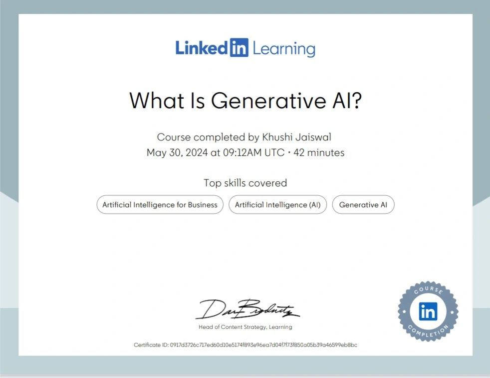 Khushi Jaiswal on LinkedIn: #generative #ai #machine Khushi Jaiswal on LinkedIn: #generative #ai #machine