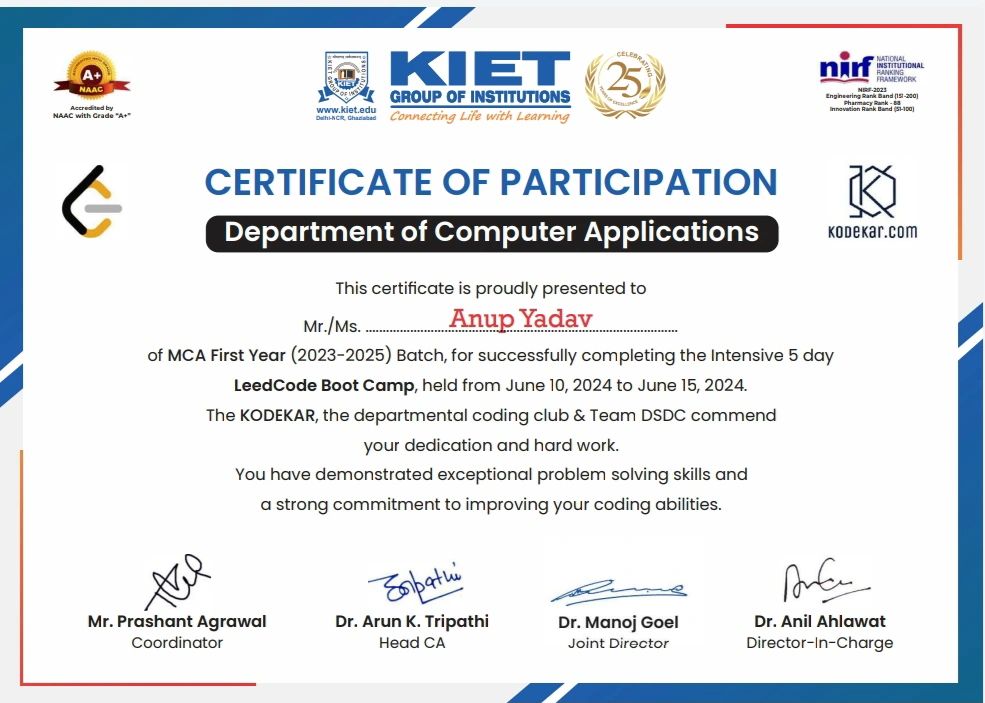 Anup Yadav on LinkedIn: #leetcode #coding #thekodekar #teamdsdc #kiet # ... Anup Yadav on LinkedIn: #leetcode #coding #thekodekar #teamdsdc #kiet # ...