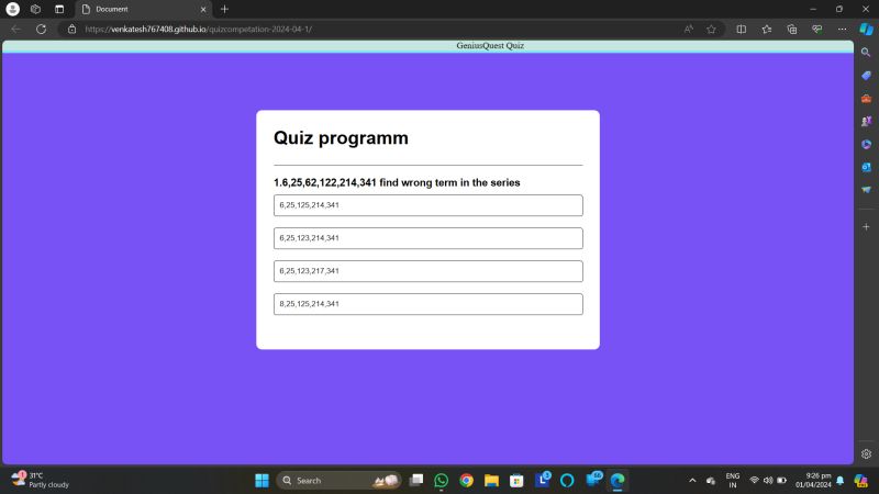 Chamarthi Venkatesh on LinkedIn: #github #quizprogram Chamarthi Venkatesh on LinkedIn: #github #quizprogram