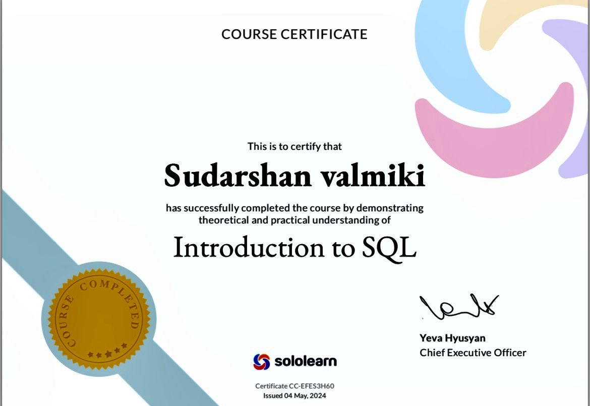 Sudarshan Valmiki on LinkedIn: #introduction_to_sql #sql_intermediate # ... Sudarshan Valmiki on LinkedIn: #introduction_to_sql #sql_intermediate # ...