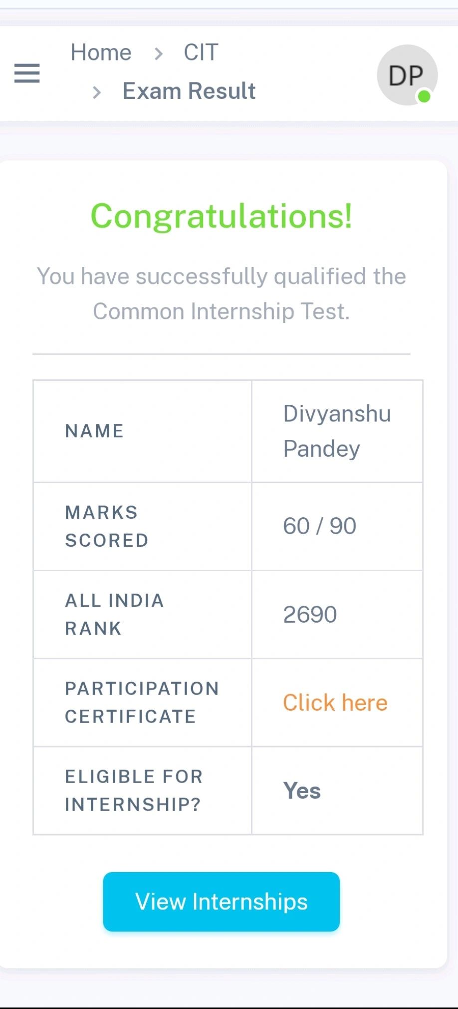 Divyanshu Pandey on LinkedIn: #internshipjourney Divyanshu Pandey on LinkedIn: #internshipjourney