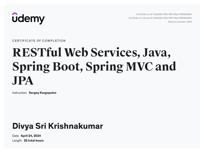 Divya Sri Krishnakumar on LinkedIn: #linkedinfamily #java #springboot # ... Divya Sri Krishnakumar on LinkedIn: #linkedinfamily #java #springboot # ...