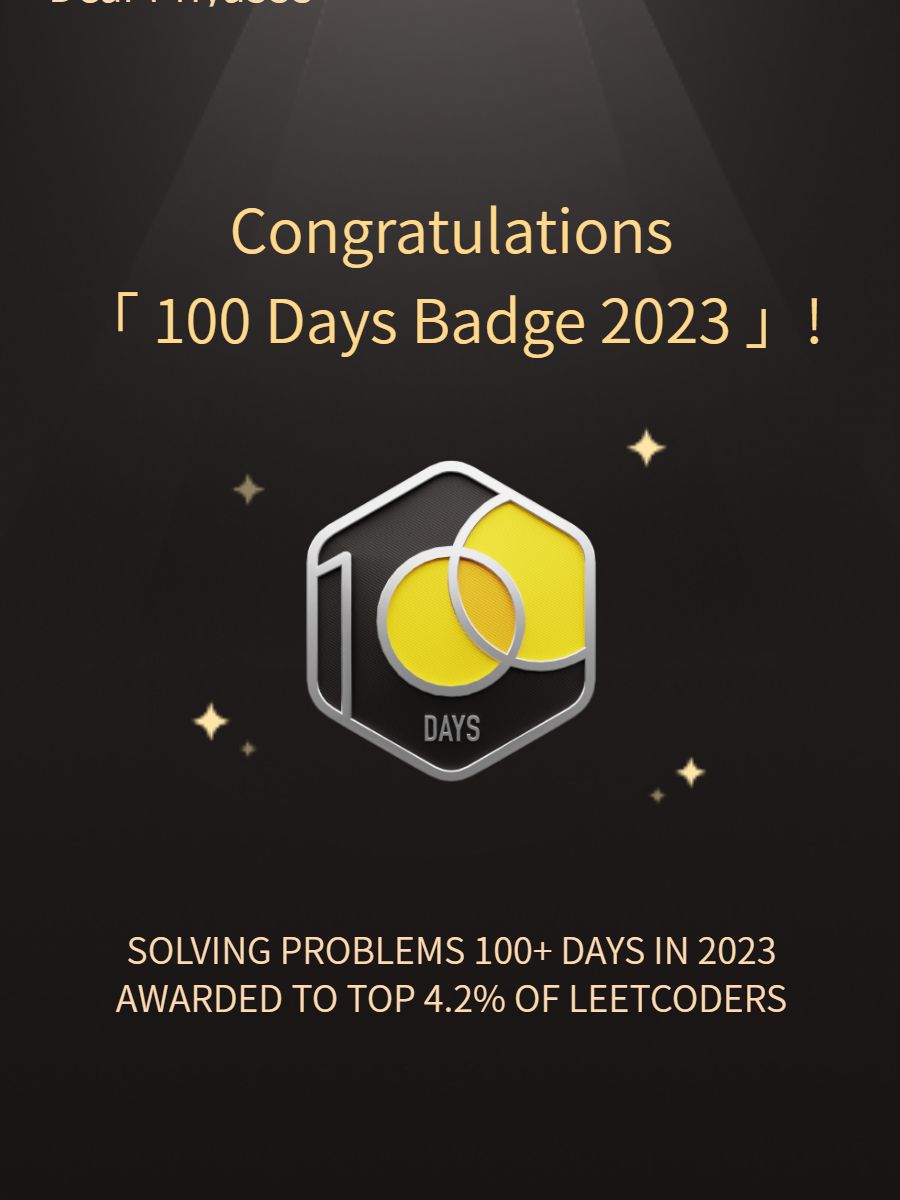 Secured 100 Days Coding Badge on LeetCode | Priya Chintagunta posted on ... Secured 100 Days Coding Badge on LeetCode | Priya Chintagunta posted on ...