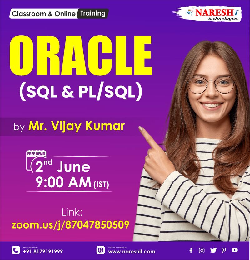 Naresh i Technologies on LinkedIn: #oracle #sql #course #education # ... Naresh i Technologies on LinkedIn: #oracle #sql #course #education # ...