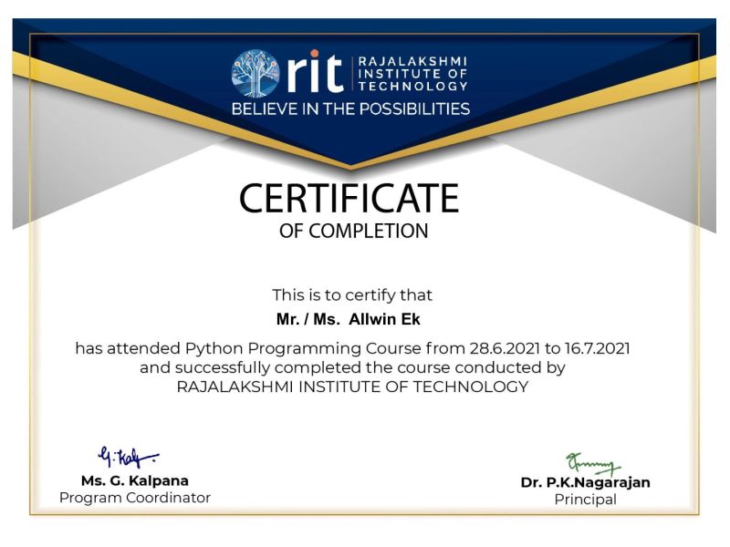 Allwin E K on LinkedIn: #python #pythonlearning #pythonprogramming Allwin E K on LinkedIn: #python #pythonlearning #pythonprogramming