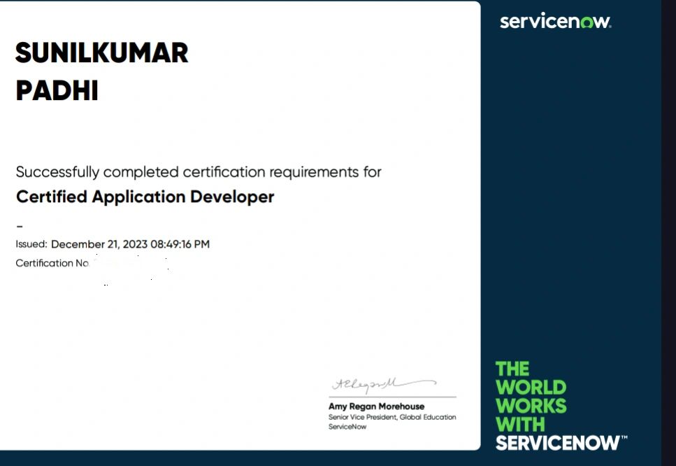SUNIL KUMAR PADHI on LinkedIn: #servicenow #certification SUNIL KUMAR PADHI on LinkedIn: #servicenow #certification