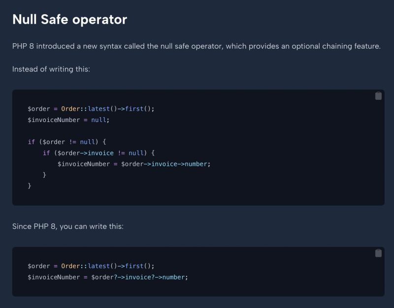 Sharif . on LinkedIn: null safe operator in php8 Sharif . on LinkedIn: null safe operator in php8